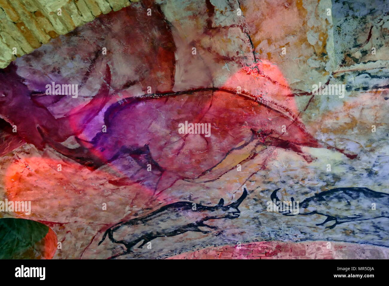 Replica painting from the Cave of Altamira (Cueva de Altamir) located ...