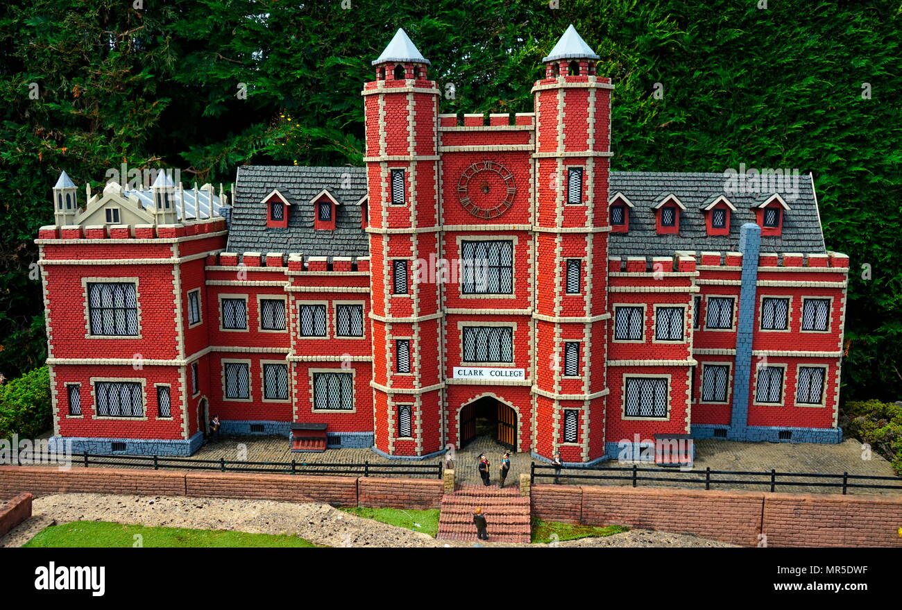 Victorian style college building in the model village at Bekonscot ...