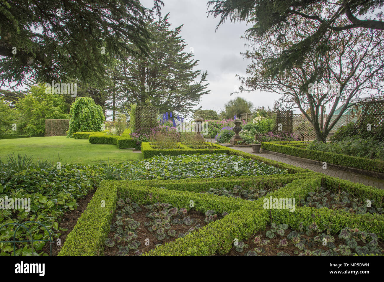 Dunedin, Otago, New Zealand-December 12,2016: Lush sculpted landscape ...