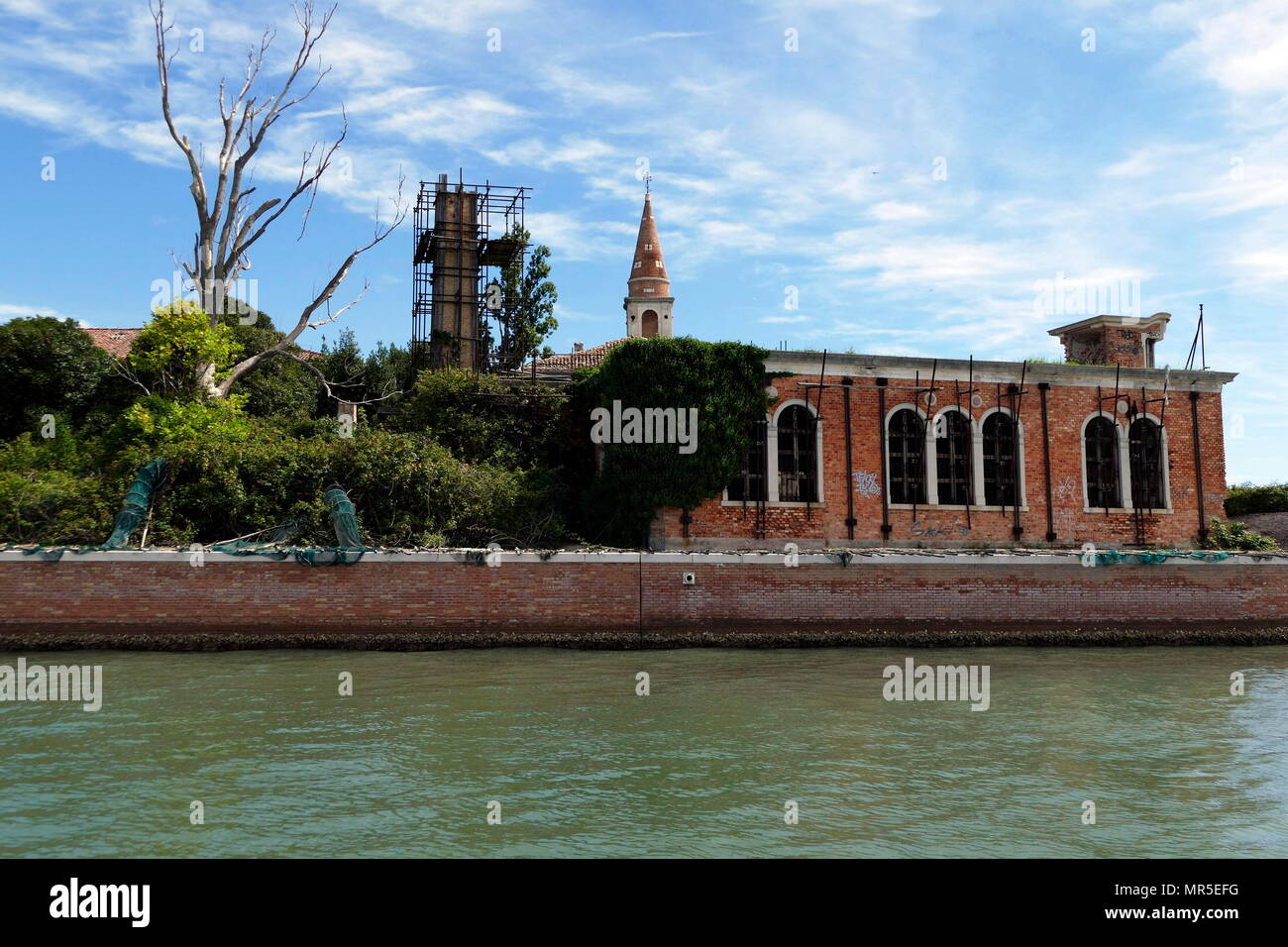 The abandoned Poveglia island, outside Venice, in the Venetian Lagoon ...