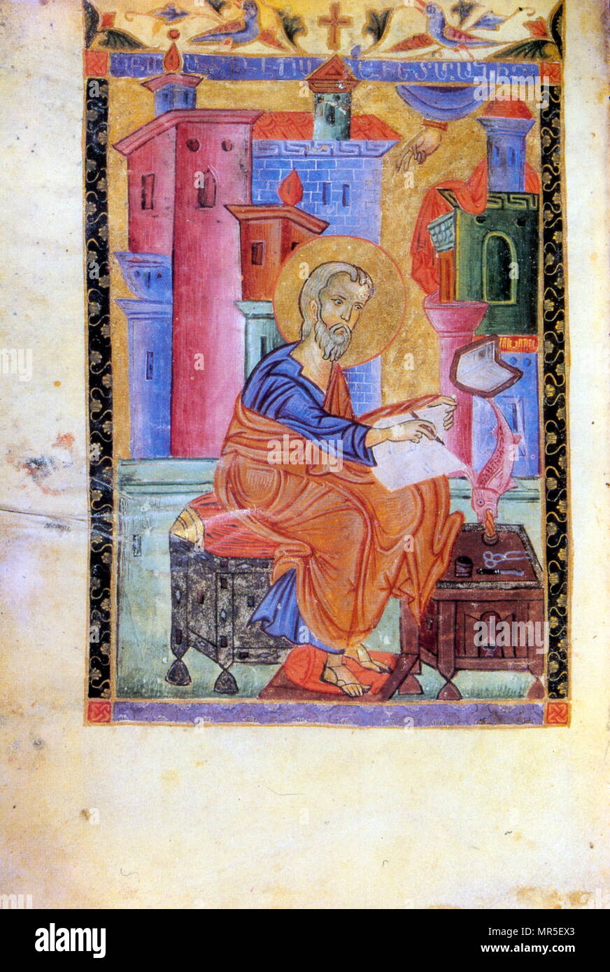 Illustration of a Christian Apostle writing. Armenian Christian ...