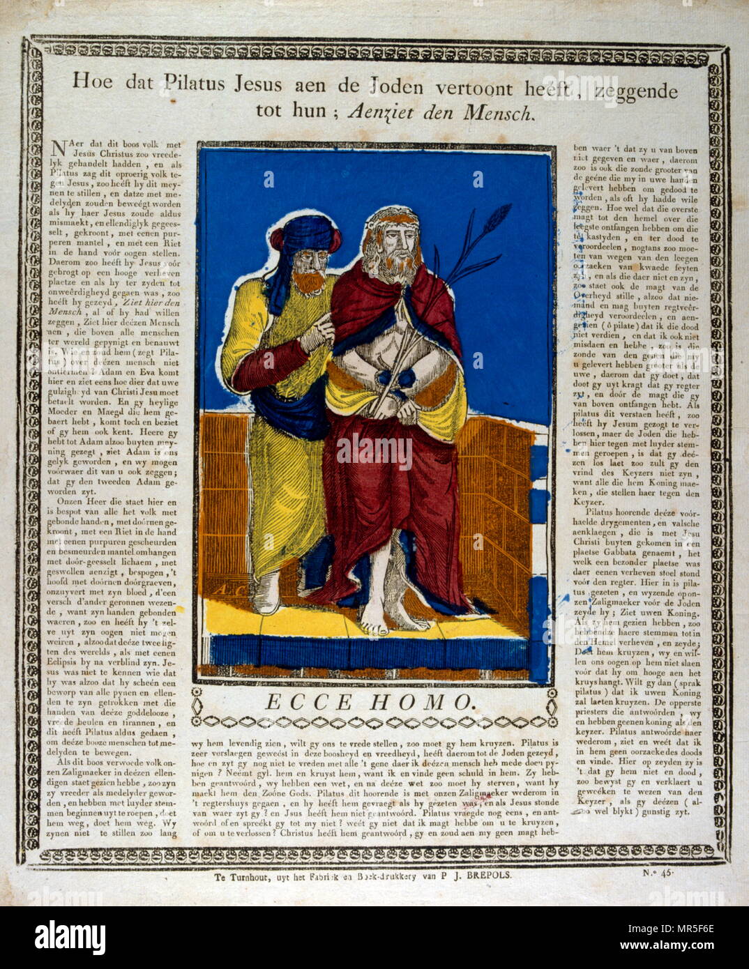 Dutch or German 17th century woodcut depicting 'Ecce homo' ("behold the ...