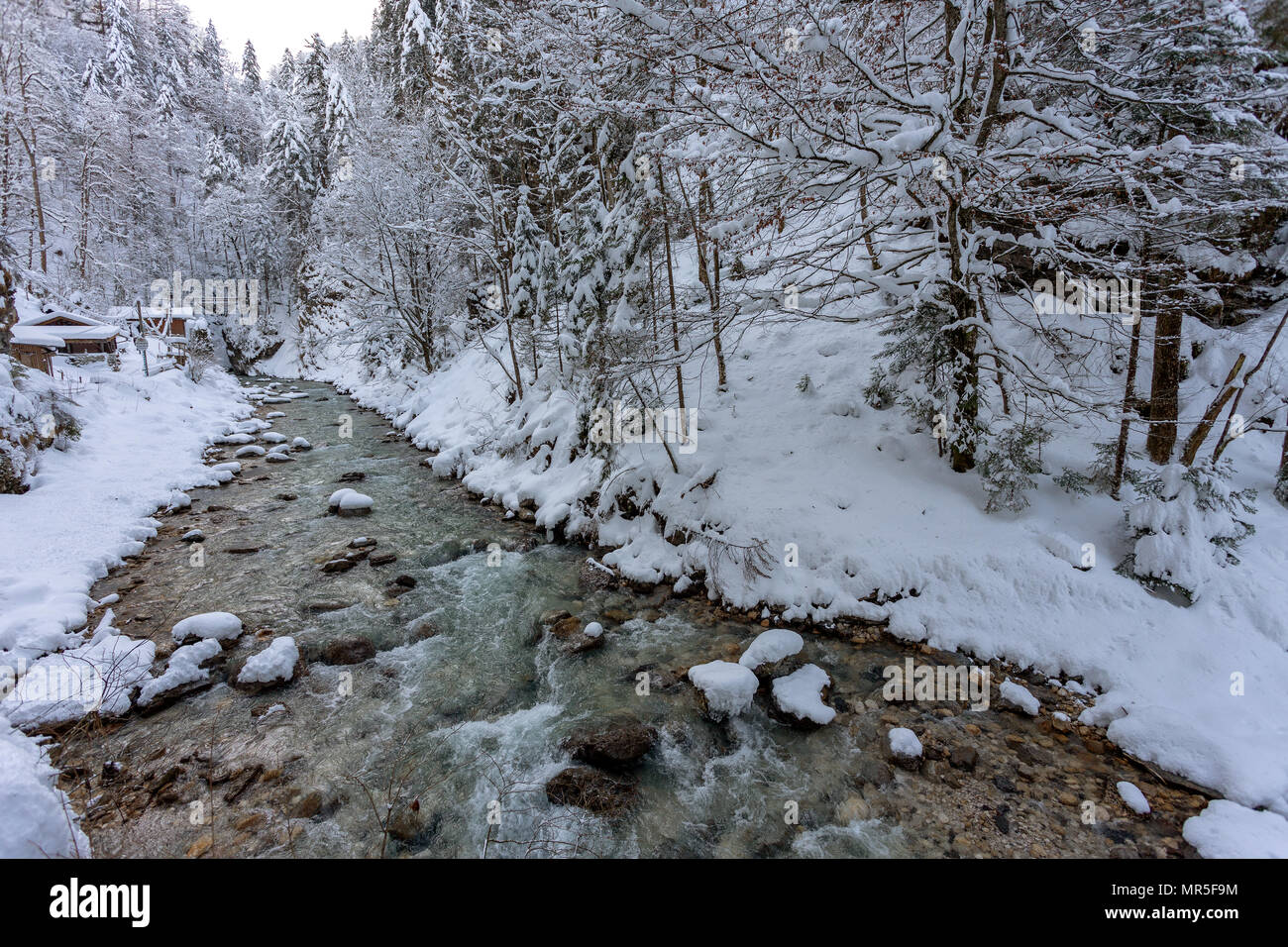 Winter in Bavaria - Partnach Gorge. Winter in Bayern - Partnachklamm ...