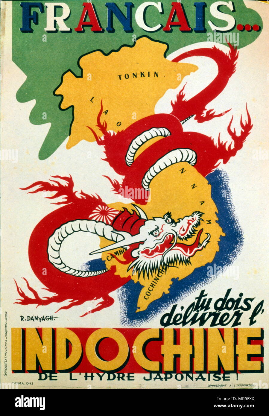 French world war two poster warning of the Japanese Hydra destroying ...