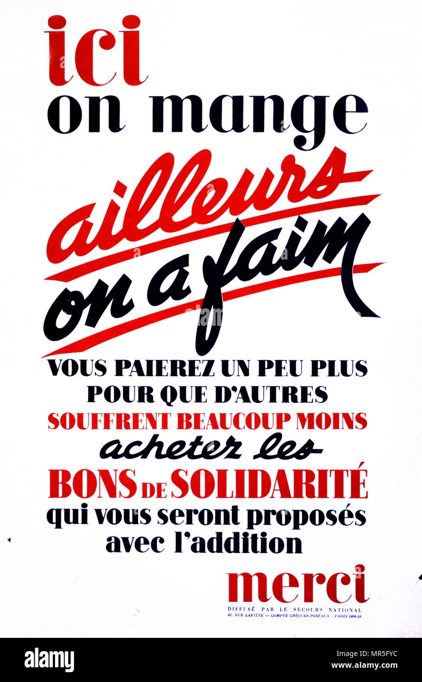 French world war two poster 'Le Secours National - Entr'Aide d'Hiver du ...