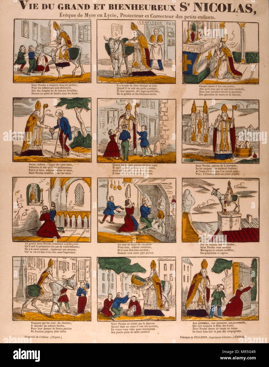 French 19th century illustrations depicting the life and work of St ...