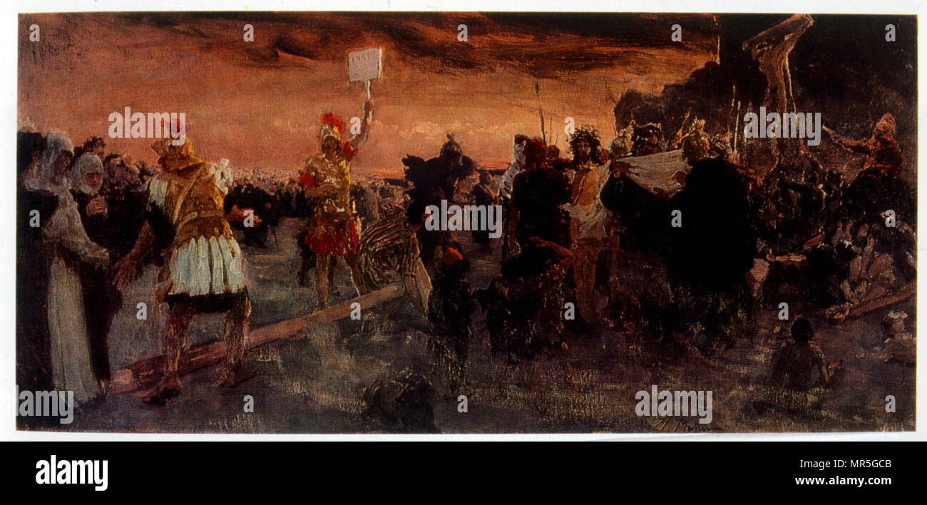 Golgotha (The Crucifixion of Christ); . 1869, painted by Ilya Repine ...