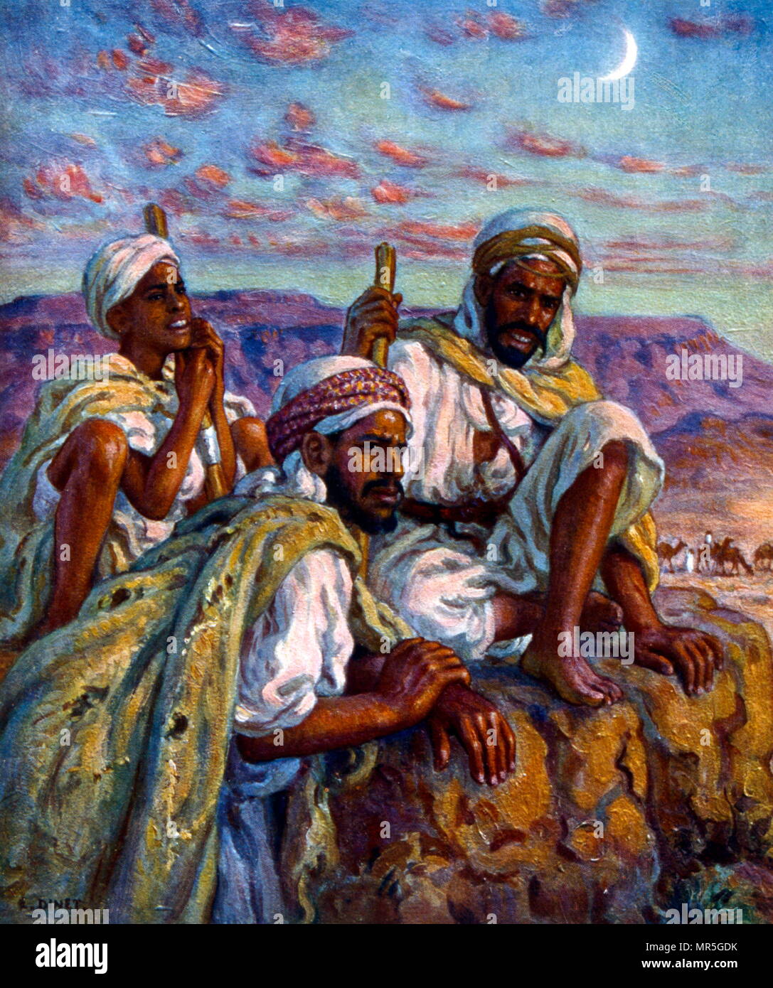 Group of Arab shepherds by Nasreddine Dinet (Alphonse-Étienne Dinet ...