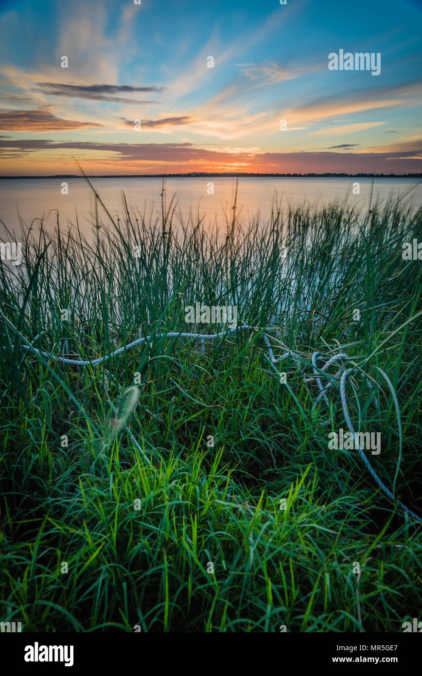 Lake Colac in the summer at sunset in Australia Stock Photo - Alamy