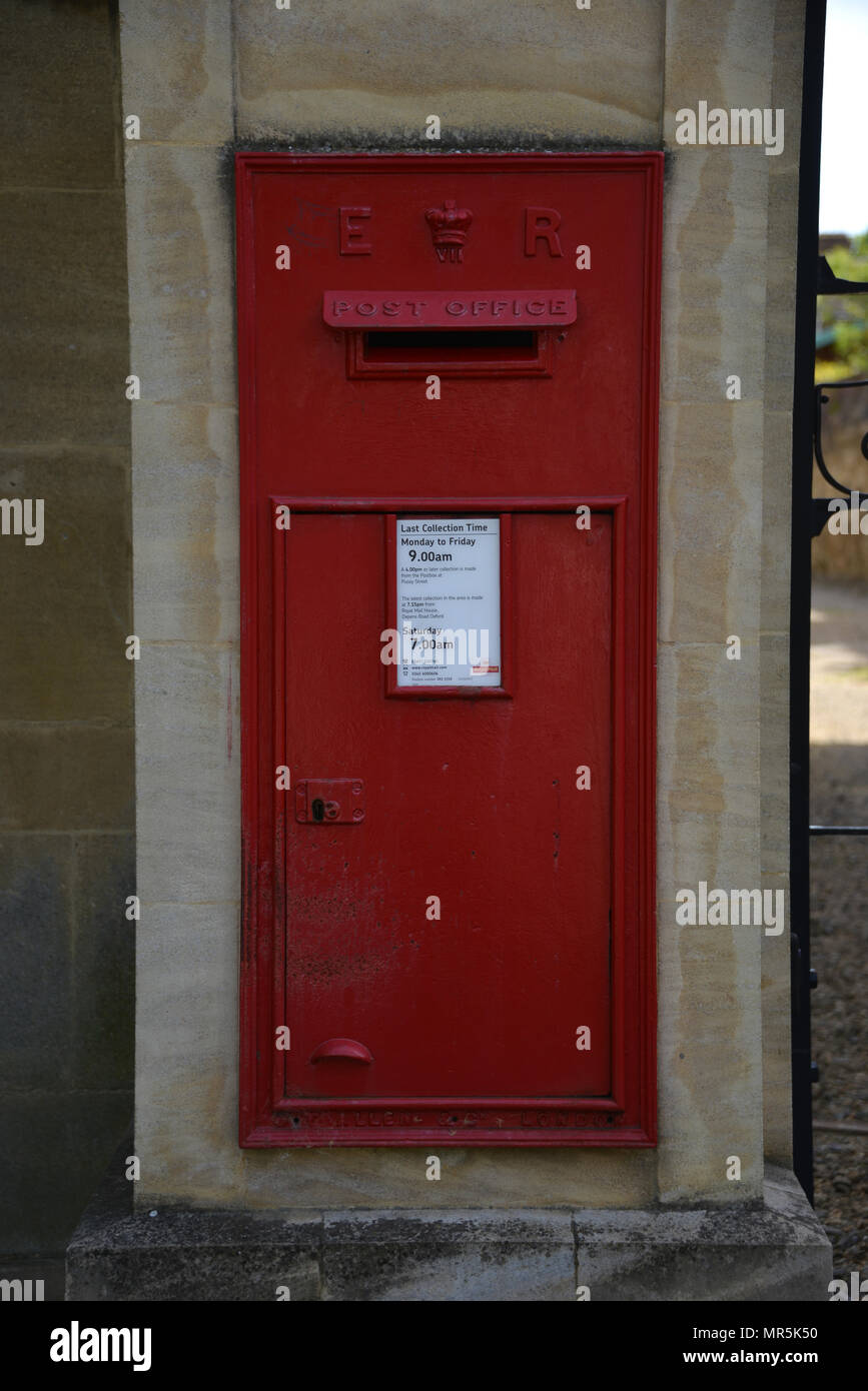 A traditional red pillar box erected during the reign of King Edward ...