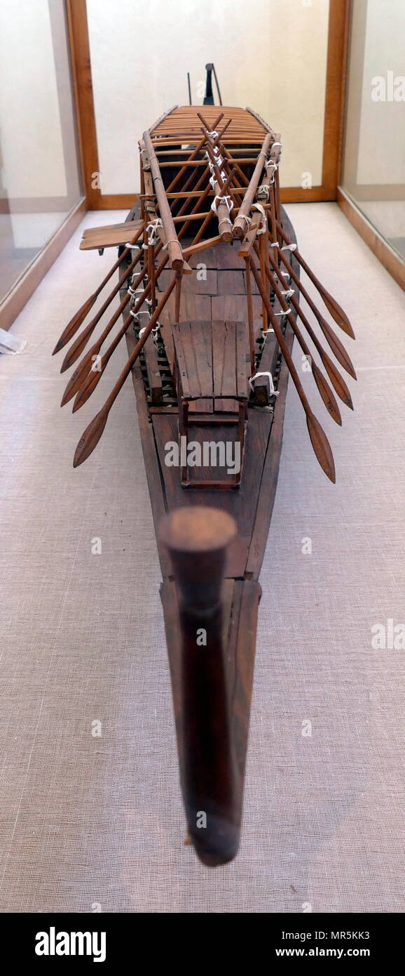 Model of the Khufu ship, (Solar Ship), from Ancient Egypt, was sealed ...