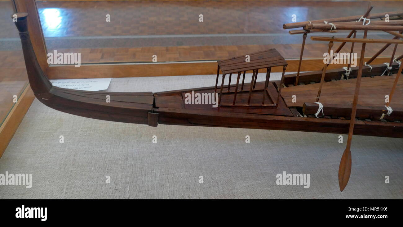 Model of the Khufu ship, (Solar Ship), from Ancient Egypt, was sealed ...