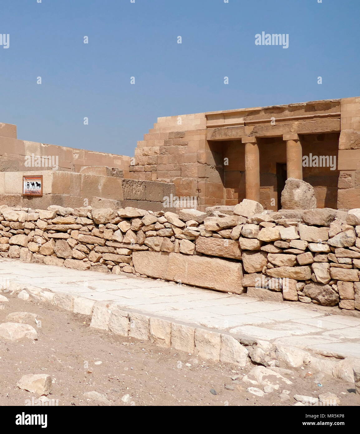 remains of mortuary temple in the Giza necropolis, next to the Pyramids ...
