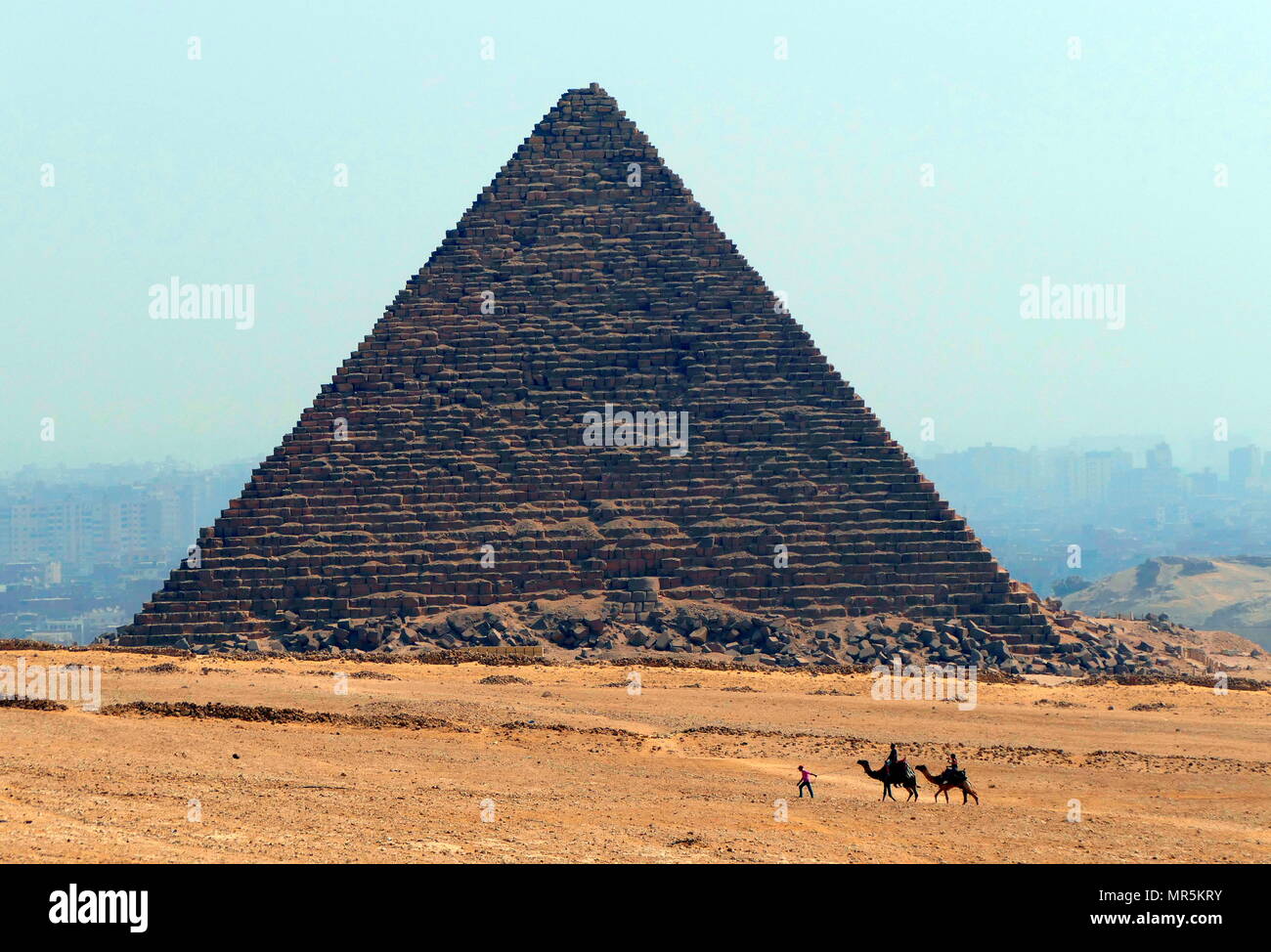 The Pyramid of Menkaure, on the Giza Plateau, Cairo, Egypt, is the ...