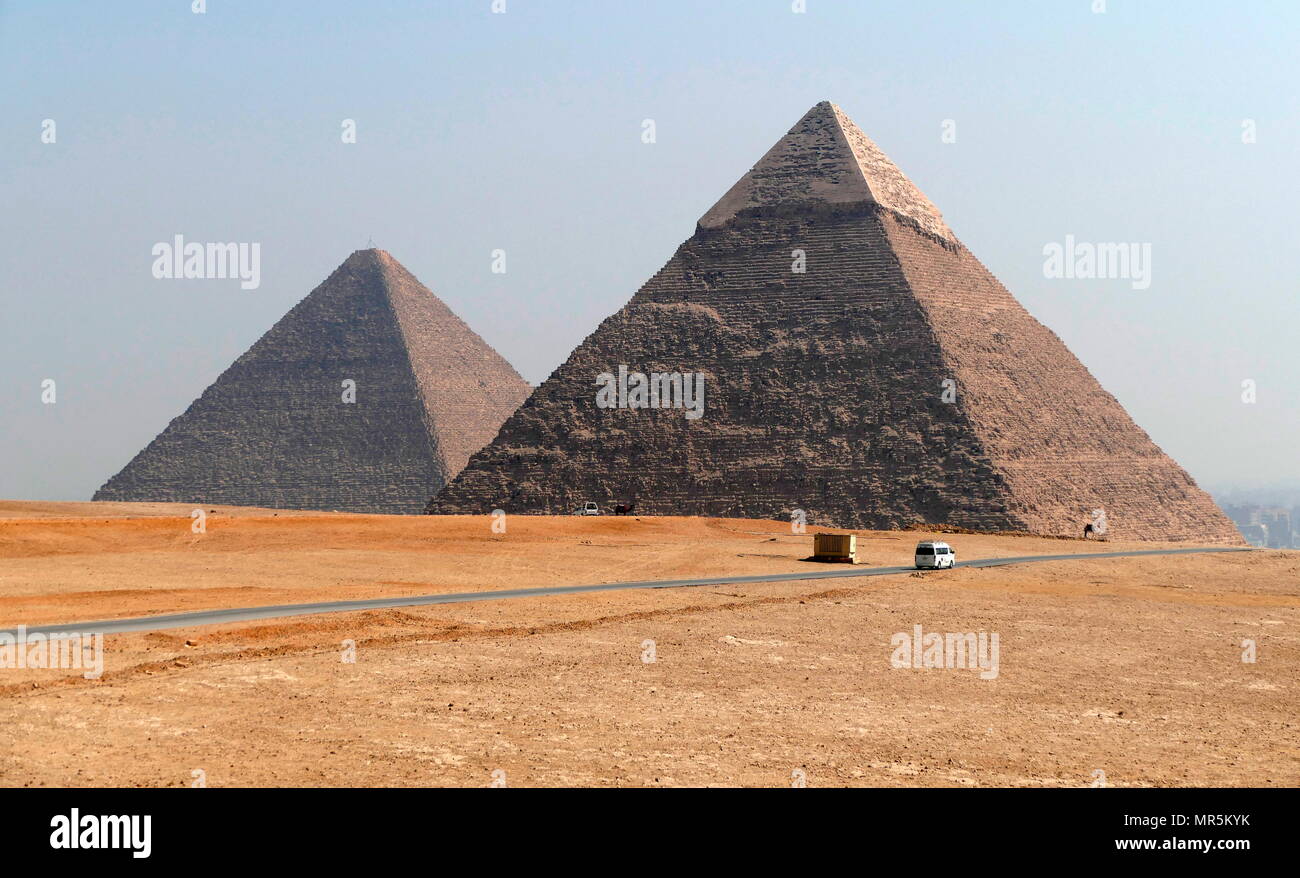 The Pyramids at Giza; (Right) the Pyramid of Khufu (also known as the ...