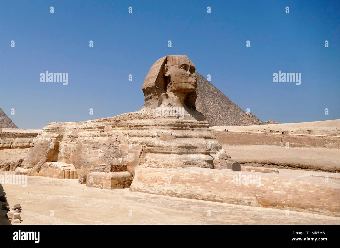 The Great Sphinx of Giza. limestone statue of a reclining sphinx, a ...