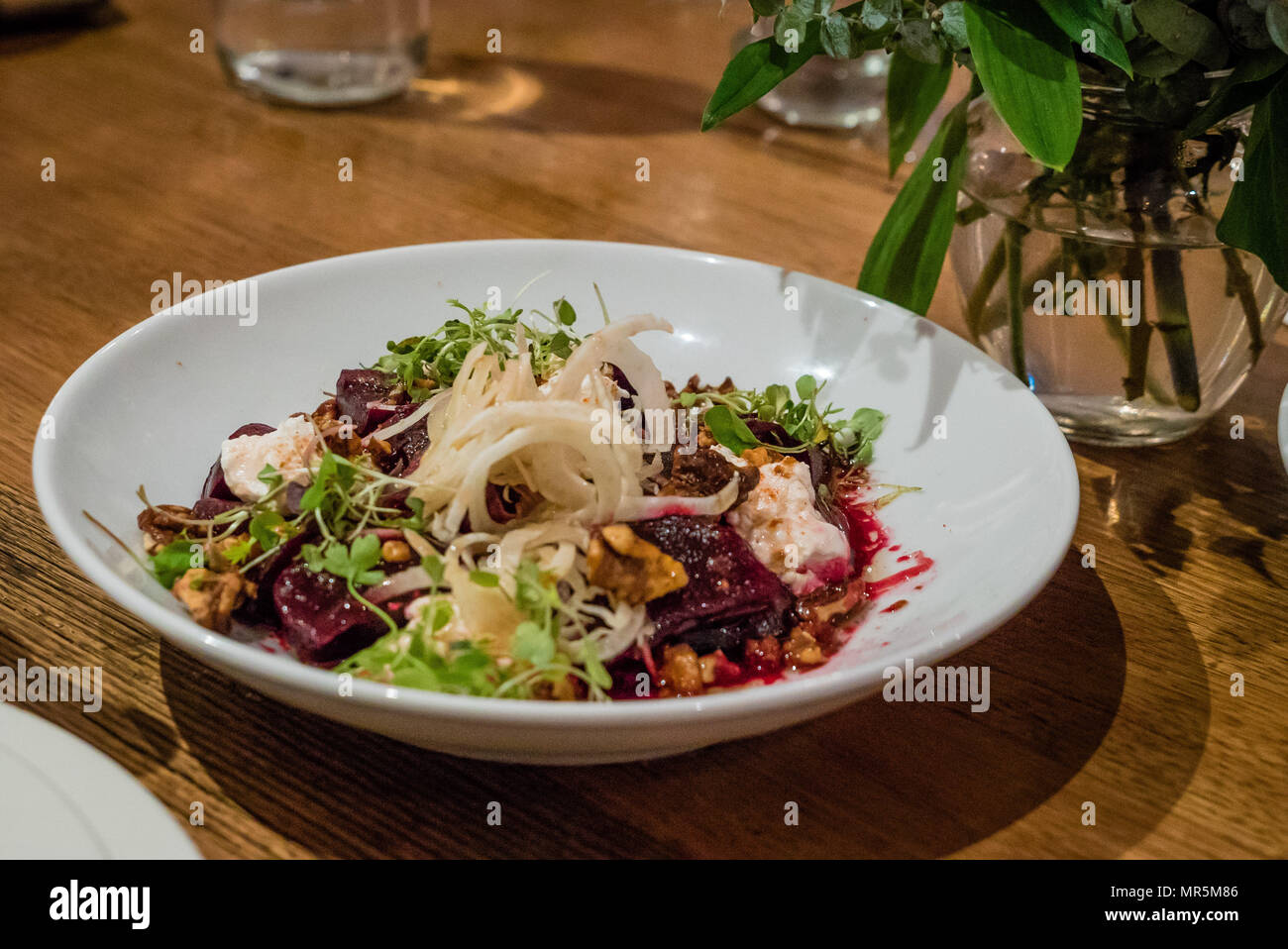 Australian salad of beetroot, nuts and cheese Stock Photo - Alamy