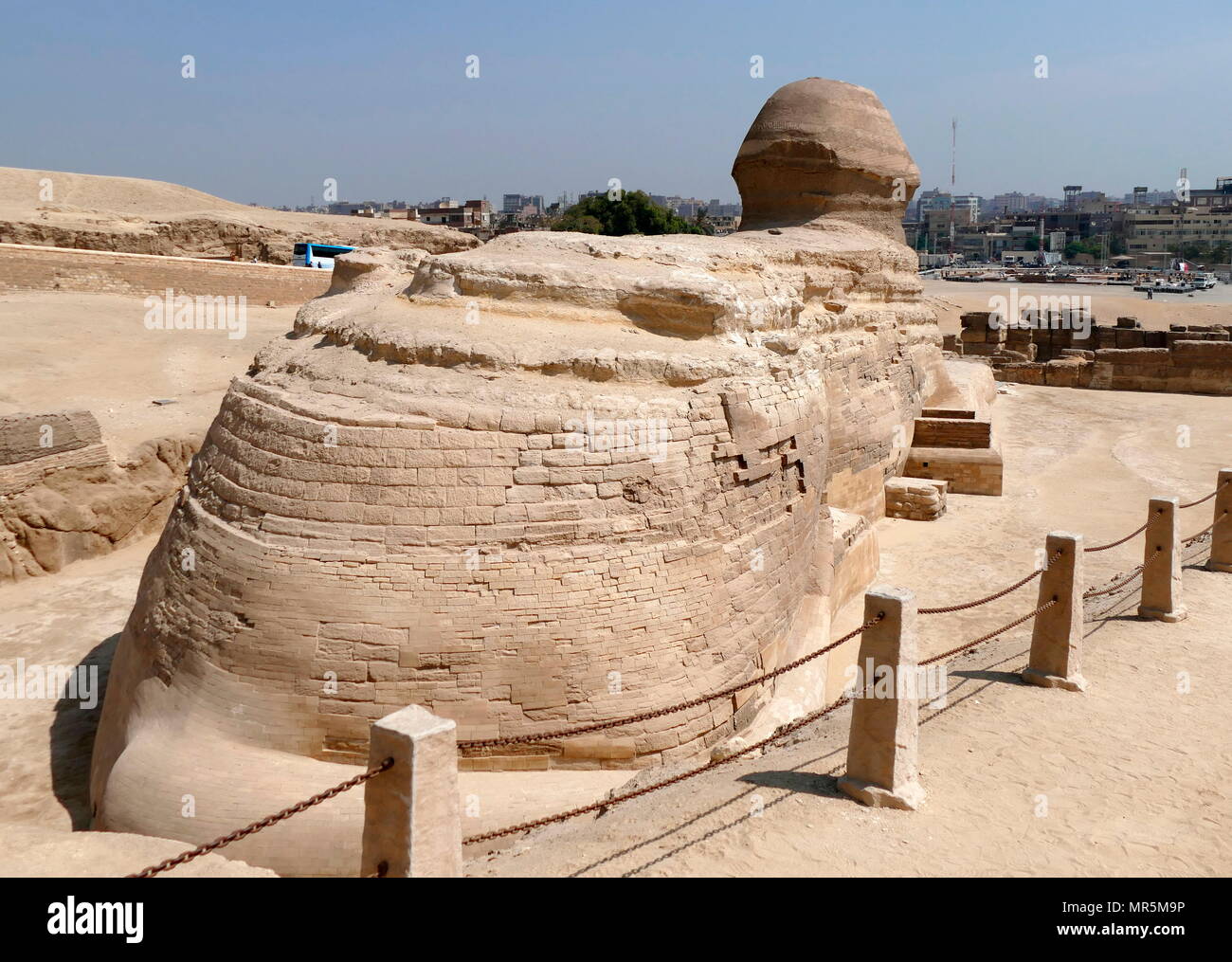The Great Sphinx of Giza. limestone statue of a reclining sphinx, a ...