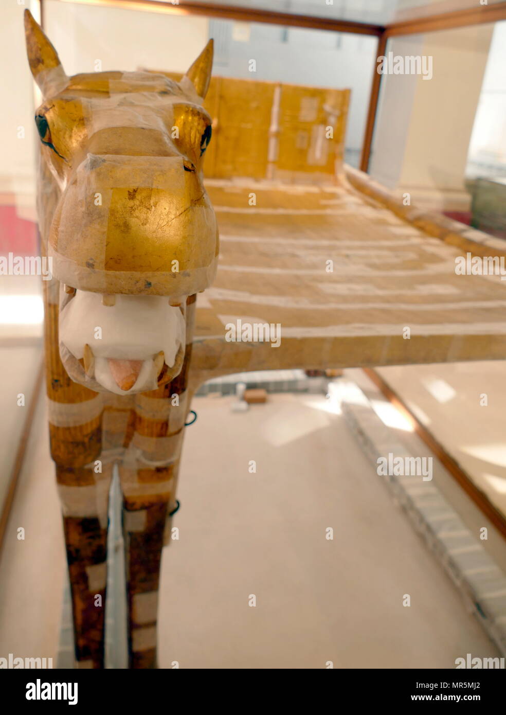 Guardian creature embellishing the Gilded bed of King Tutankhamen ...