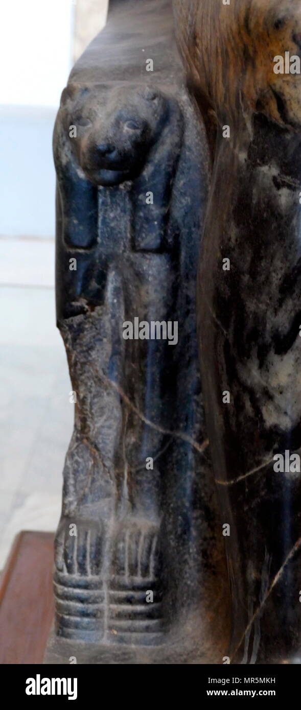 Diorite statue of King Cephren, builder of the second Pyramid at Giza ...