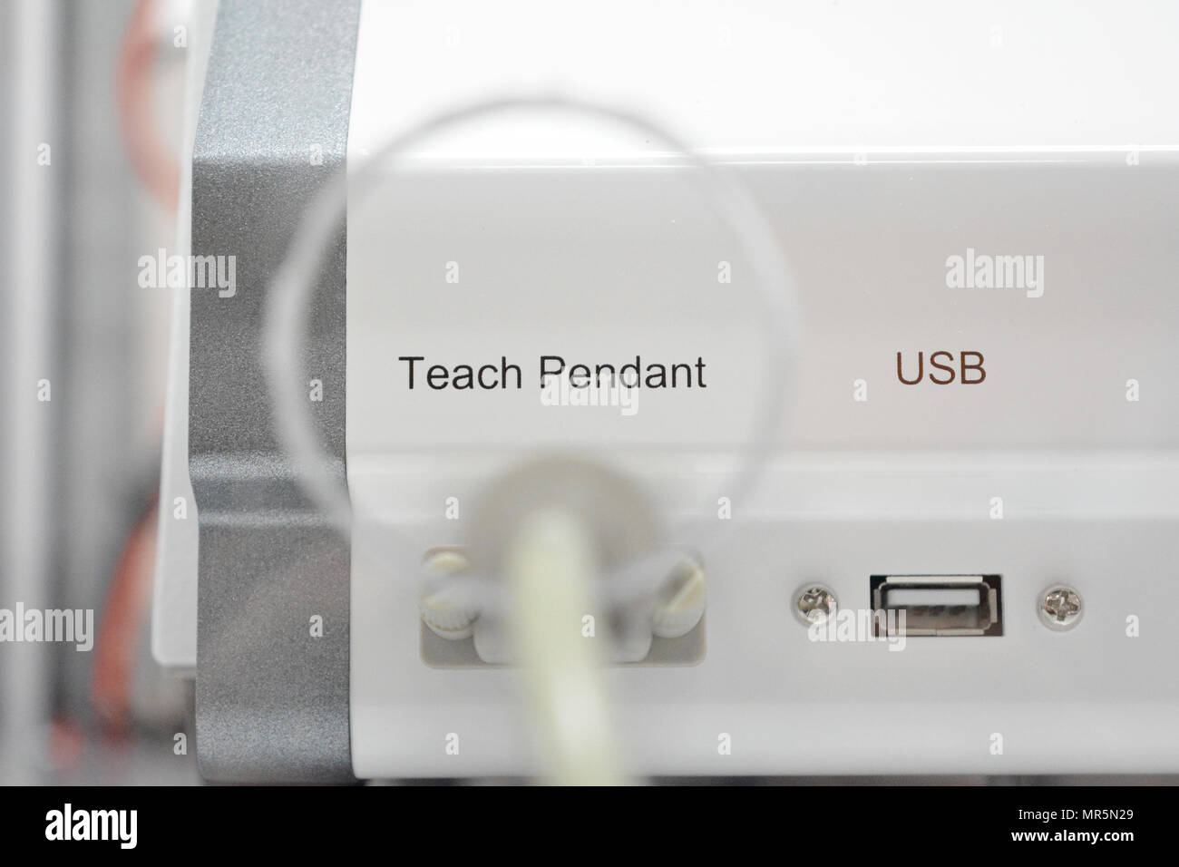 Close up of USB port and teach pendant Stock Photo - Alamy