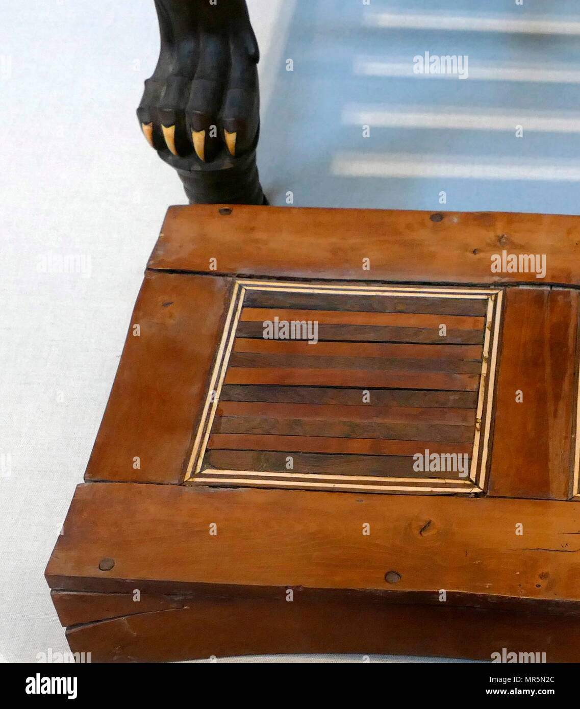 Wooden and Ivory footstool, from the tomb of King Tutankhamen Stock ...