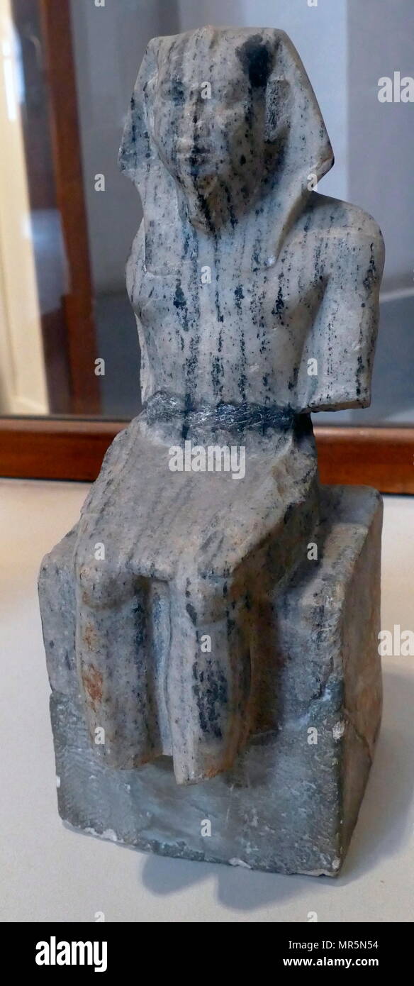 Gneiss statuette of King Menkaure, an ancient Egyptian king (pharaoh ...