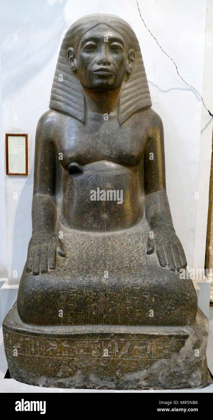 Granite statue of Amenhotep, son of Hapu, was an architect, a priest, a ...