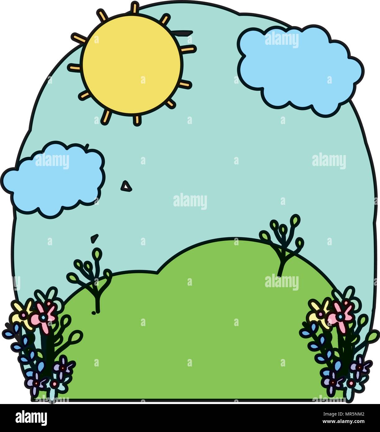 Nice landscape sunrise Stock Vector Images - Alamy