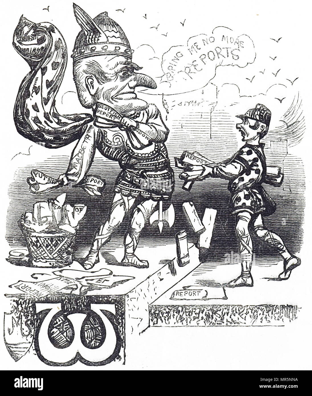 Cartoon depicting Father Thames annoyed that yet another report ...