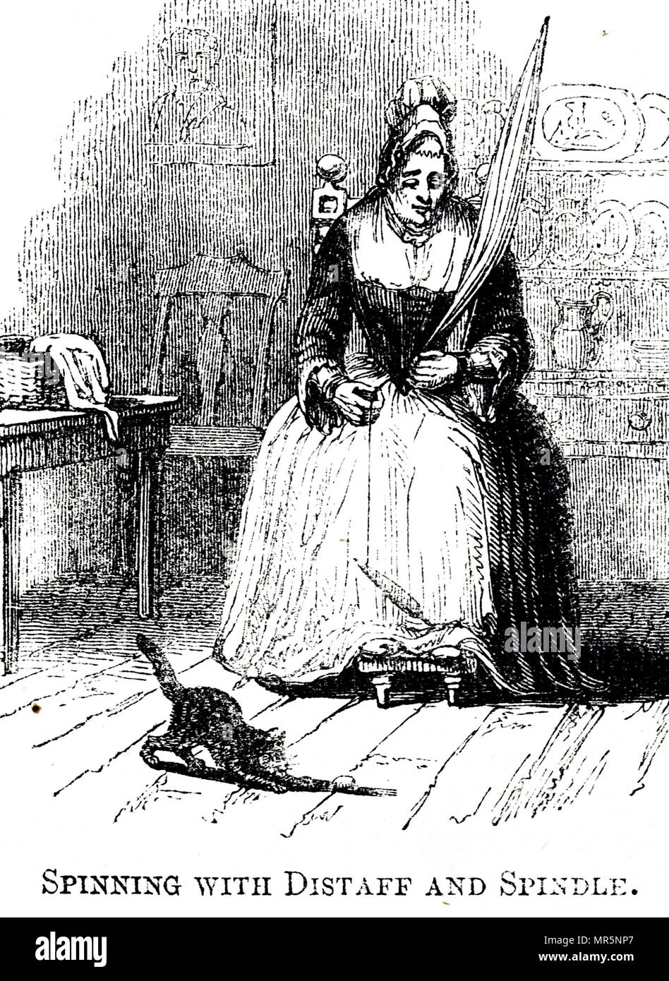 Woman with distaff hi-res stock photography and images - Alamy