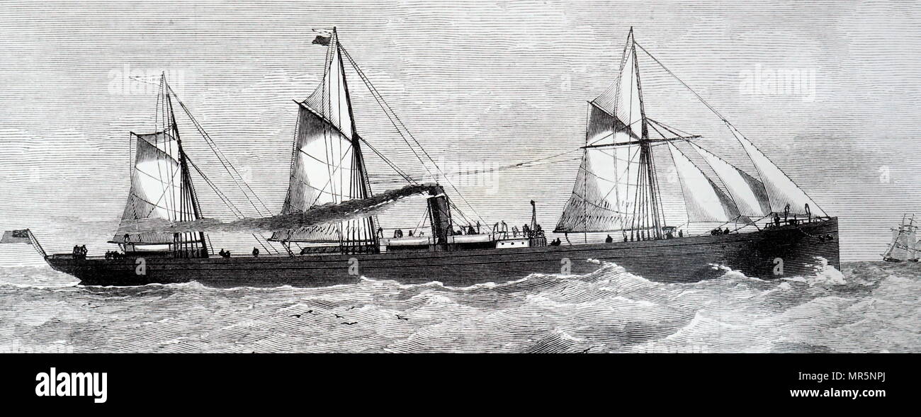 Engraving depicting the SS 'Glenartney' with the first new season's ...