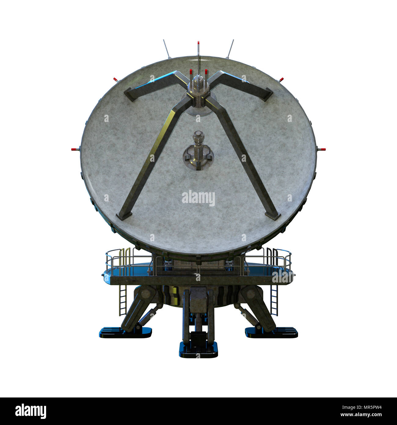 3D rendering of a satellite dish isolated on white background Stock ...