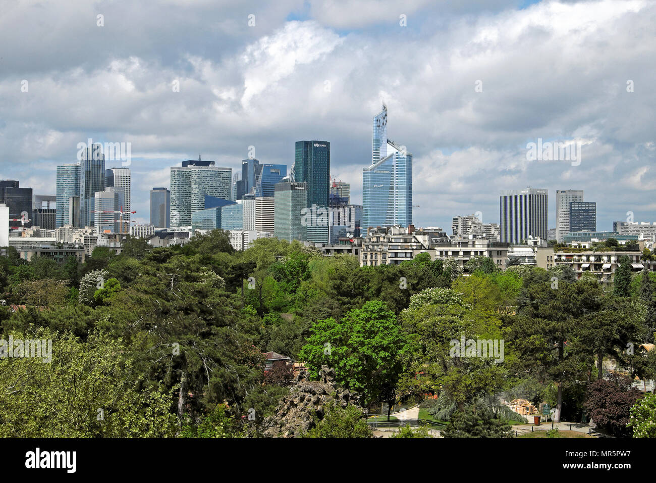 View of Paris financial district La Defense from Fondation Louis ...