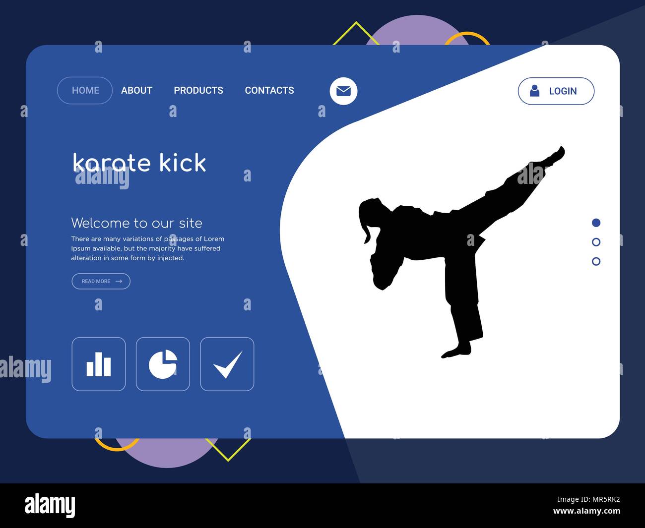 Quality One Page karate kick Website Template Vector Eps, Modern Web ...