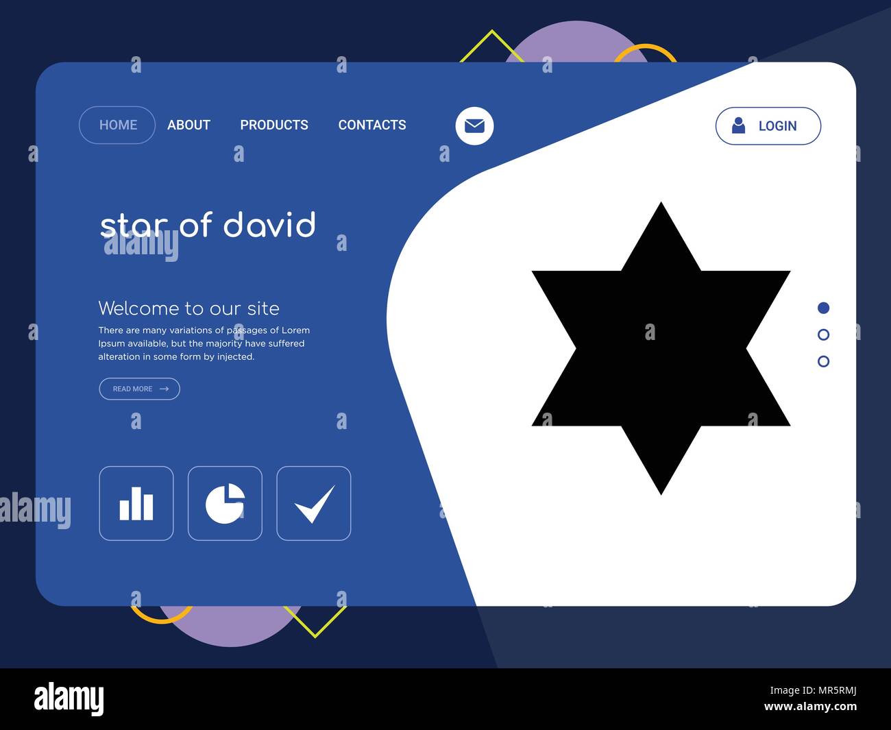 Quality One Page star of david Website Template Vector Eps, Modern Web ...