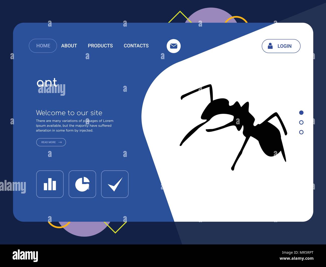 Quality One Page ant Website Template Vector Eps, Modern Web Design ...