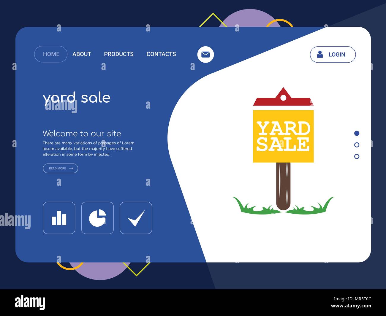 Quality One Page yard sale Website Template Vector Eps, Modern Web ...