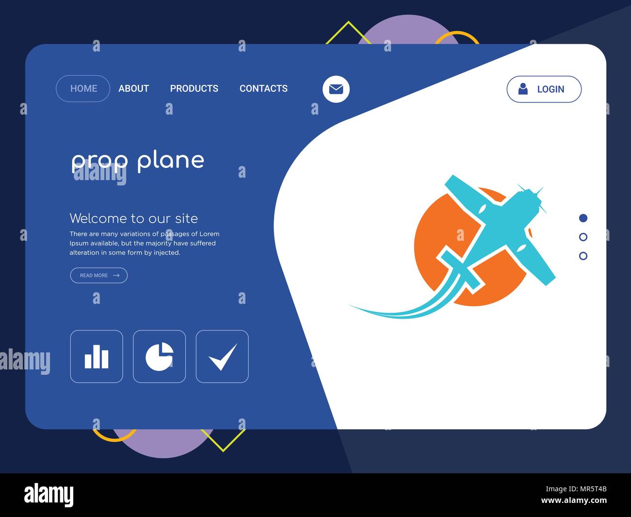 Quality One Page prop plane Website Template Vector Eps, Modern Web ...