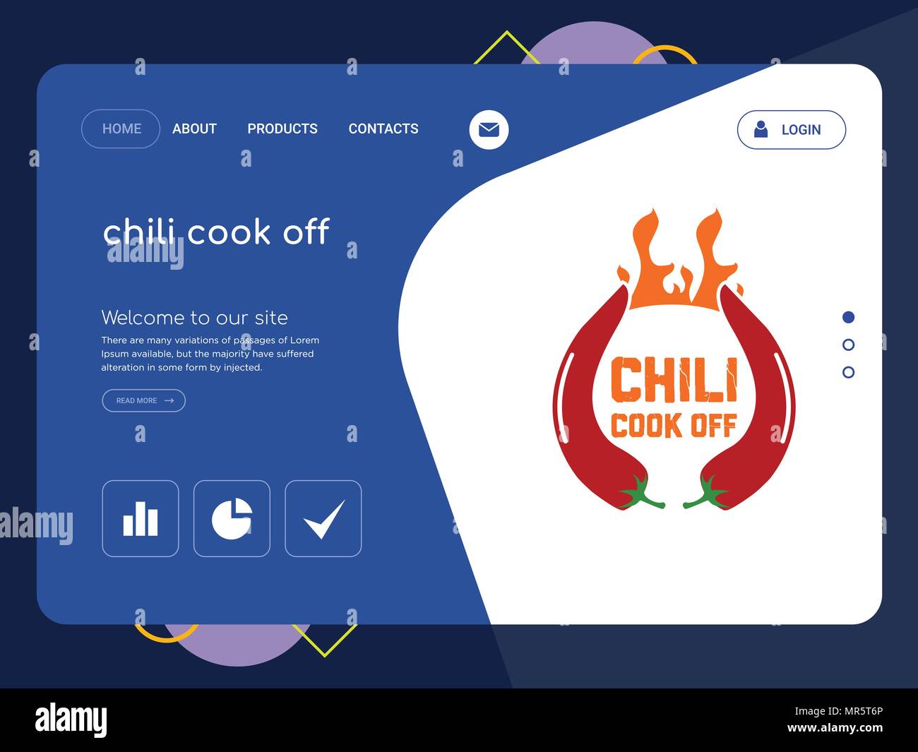 Quality One Page chili cook off Website Template Vector Eps, Modern Web ...