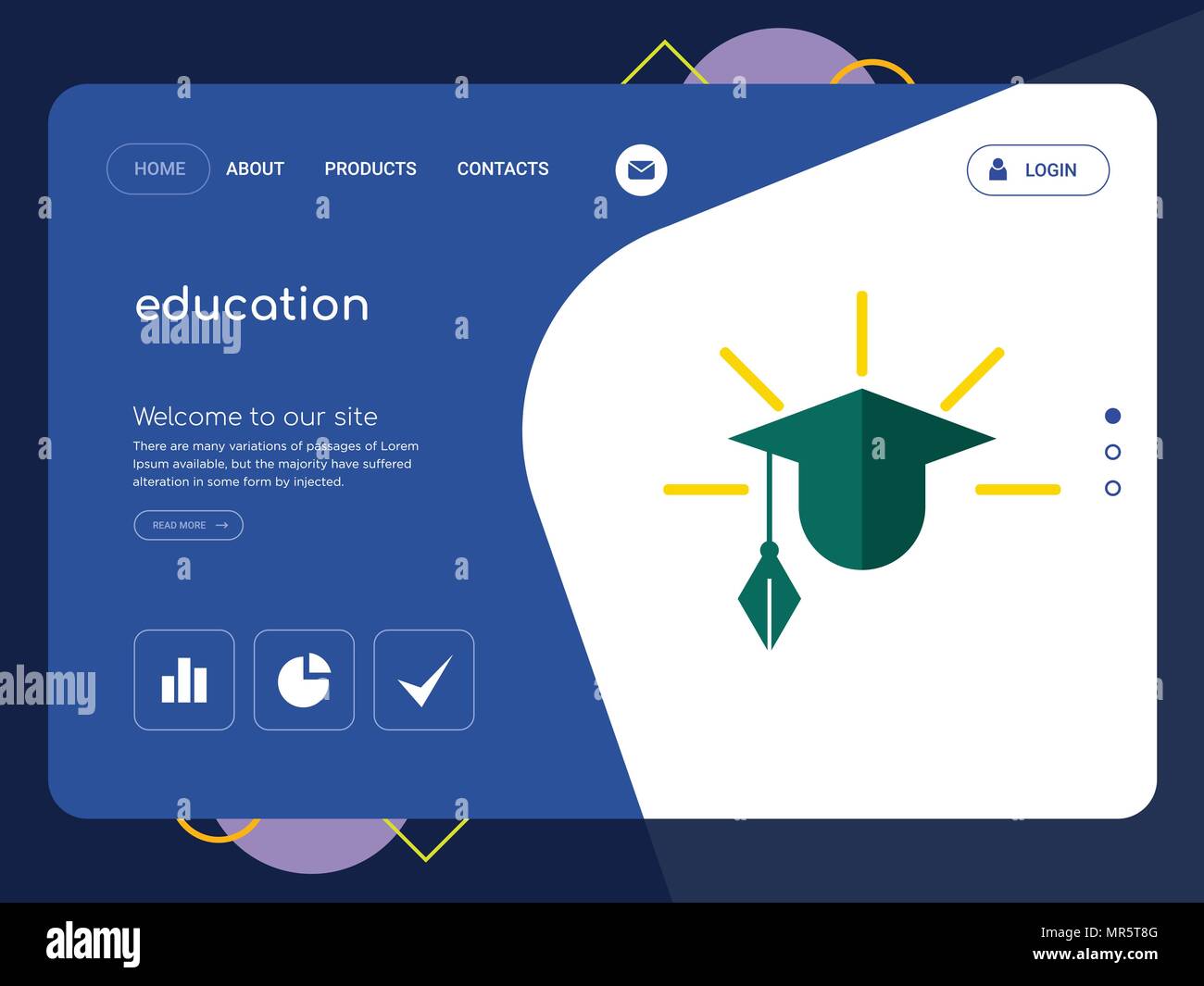 Quality One Page education Website Template Vector Eps, Modern Web ...