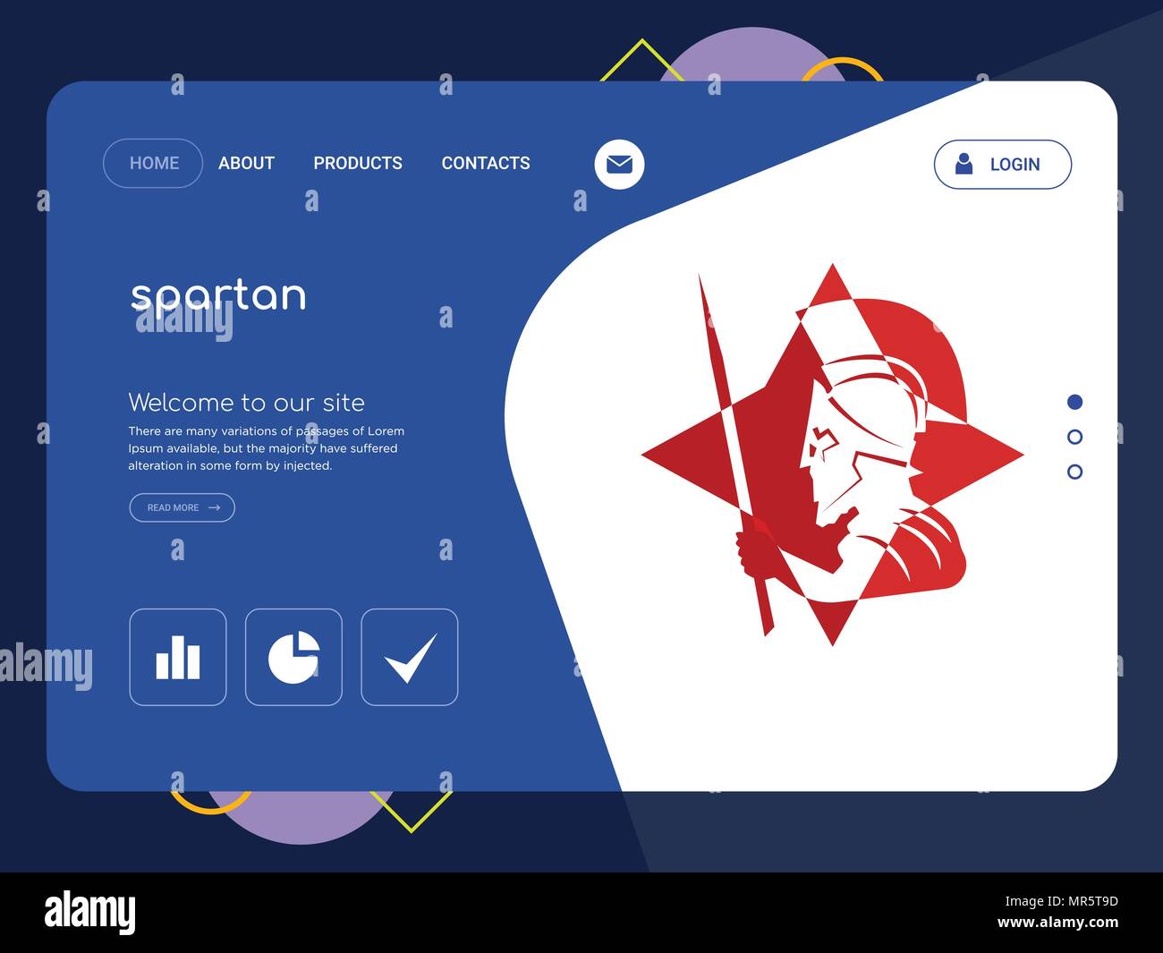 Quality One Page spartan Website Template Vector Eps, Modern Web Design ...