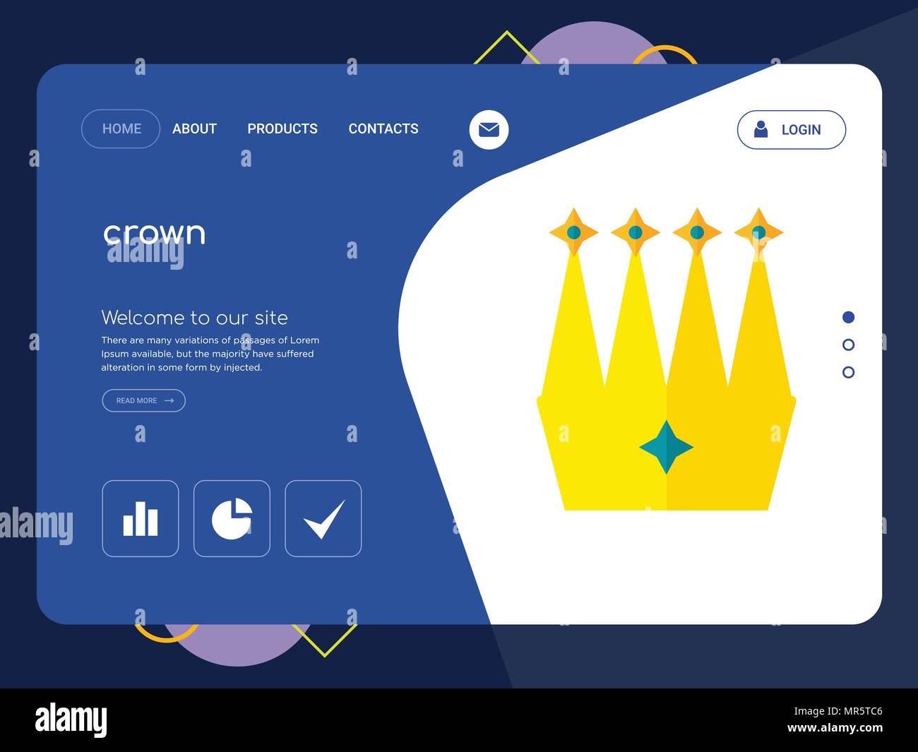 Quality One Page crown Website Template Vector Eps, Modern Web Design ...