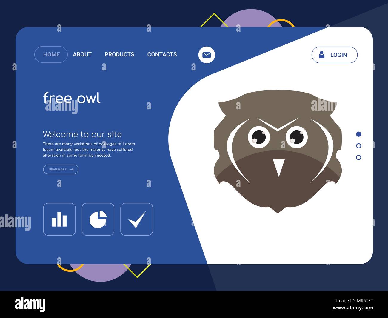 Quality One Page free owl Website Template Vector Eps, Modern Web ...