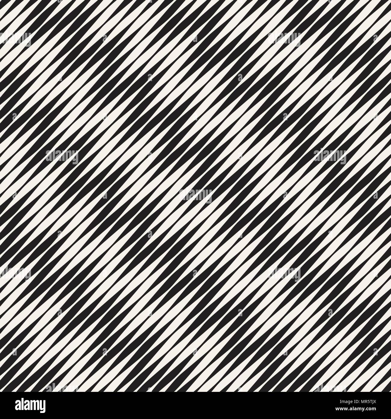 Wavy stripes vector seamless pattern. Retro wavy engraving texture ...