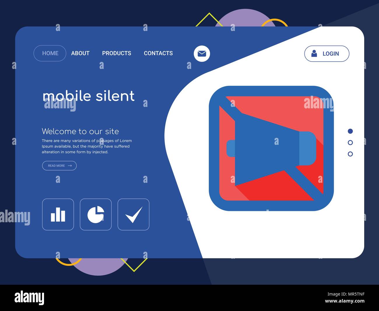 Quality One Page mobile silent Website Template Vector Eps, Modern Web ...