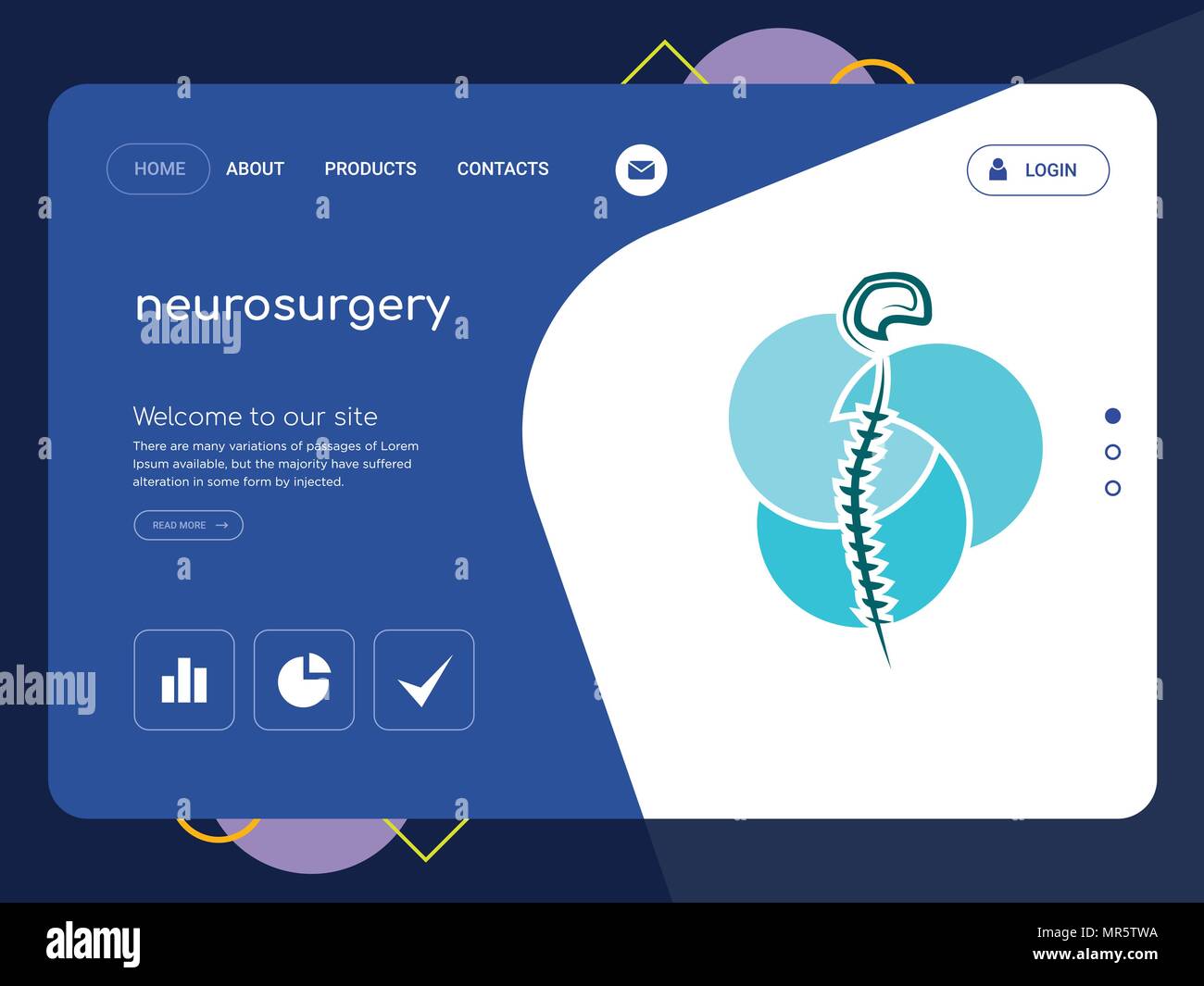 Quality One Page neurosurgery Website Template Vector Eps, Modern Web ...