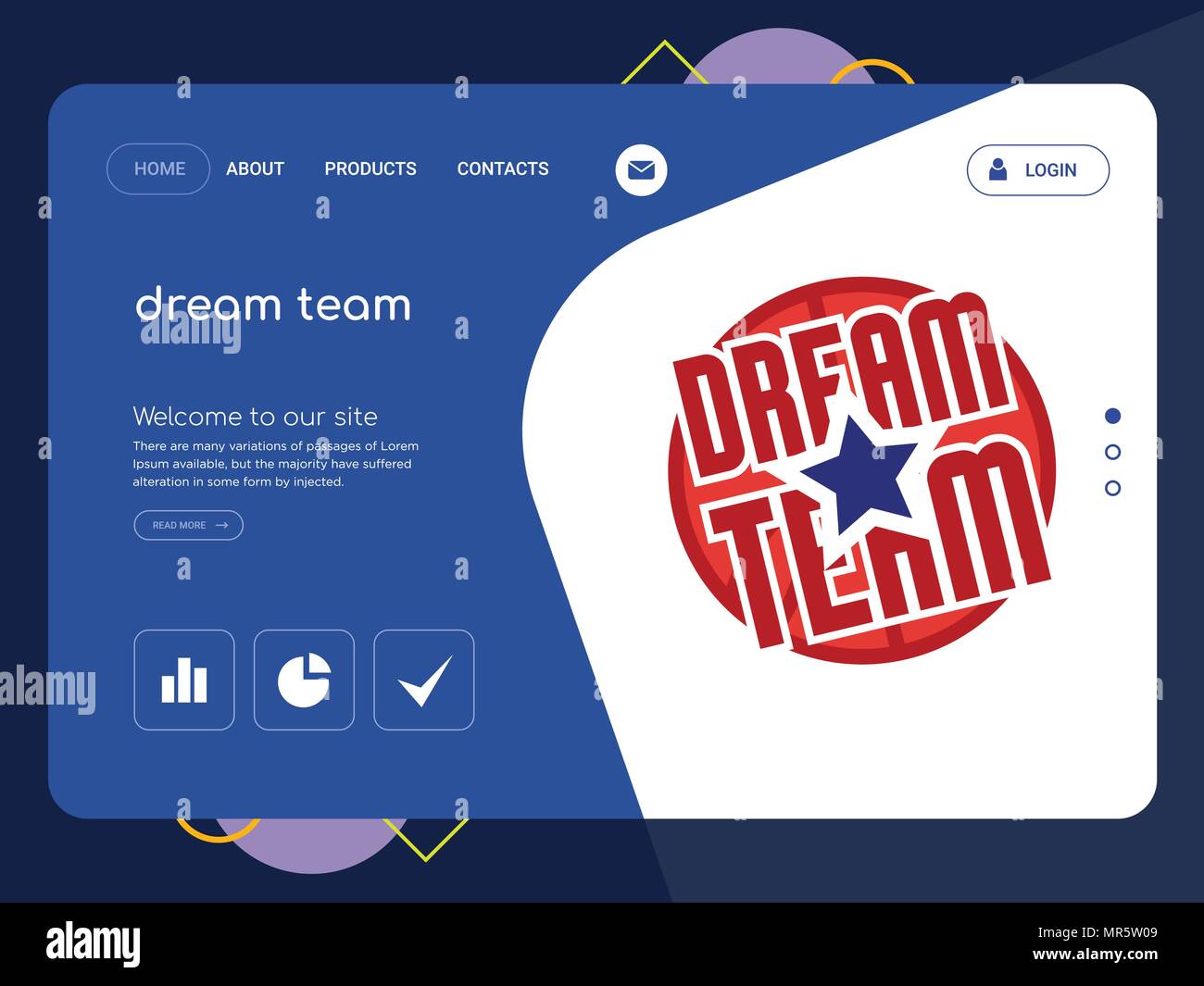 Quality One Page dream team Website Template Vector Eps, Modern Web ...