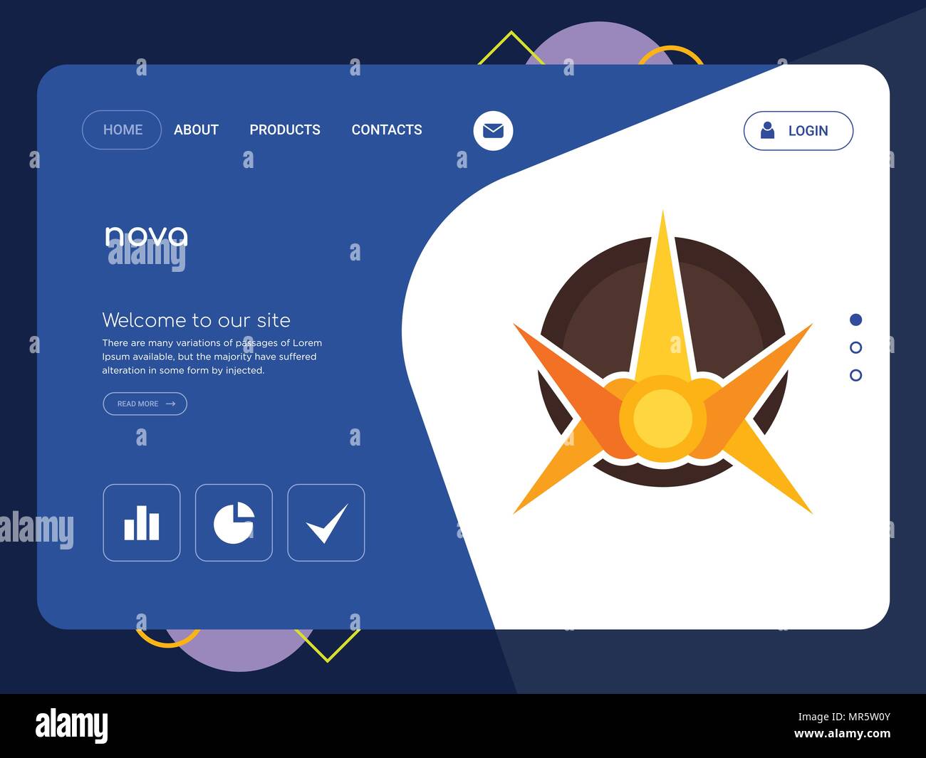 Quality One Page nova Website Template Vector Eps, Modern Web Design ...