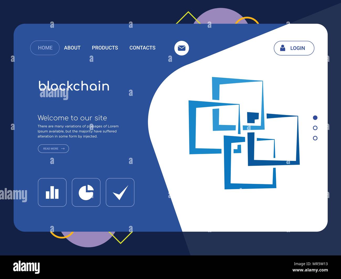 Quality One Page blockchain Website Template Vector Eps, Modern Web ...